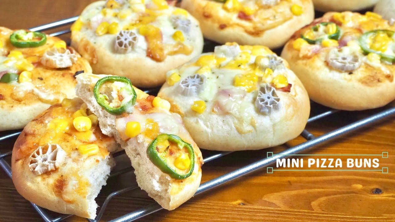PIZZA BUNS/ピザパン🍕【How to make 2 different whole wheat mini pizza bread ...