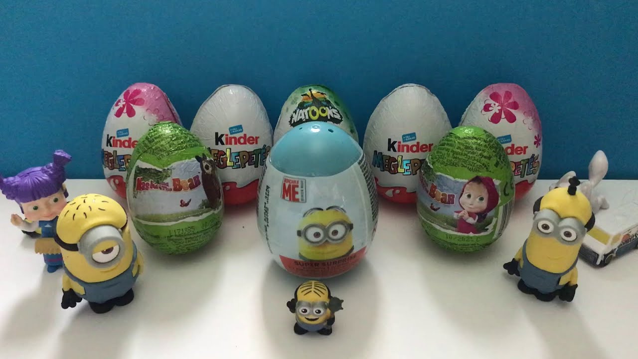 Illumination Minions Masha And The Bear Kinder Surprise Eggs Toys ...