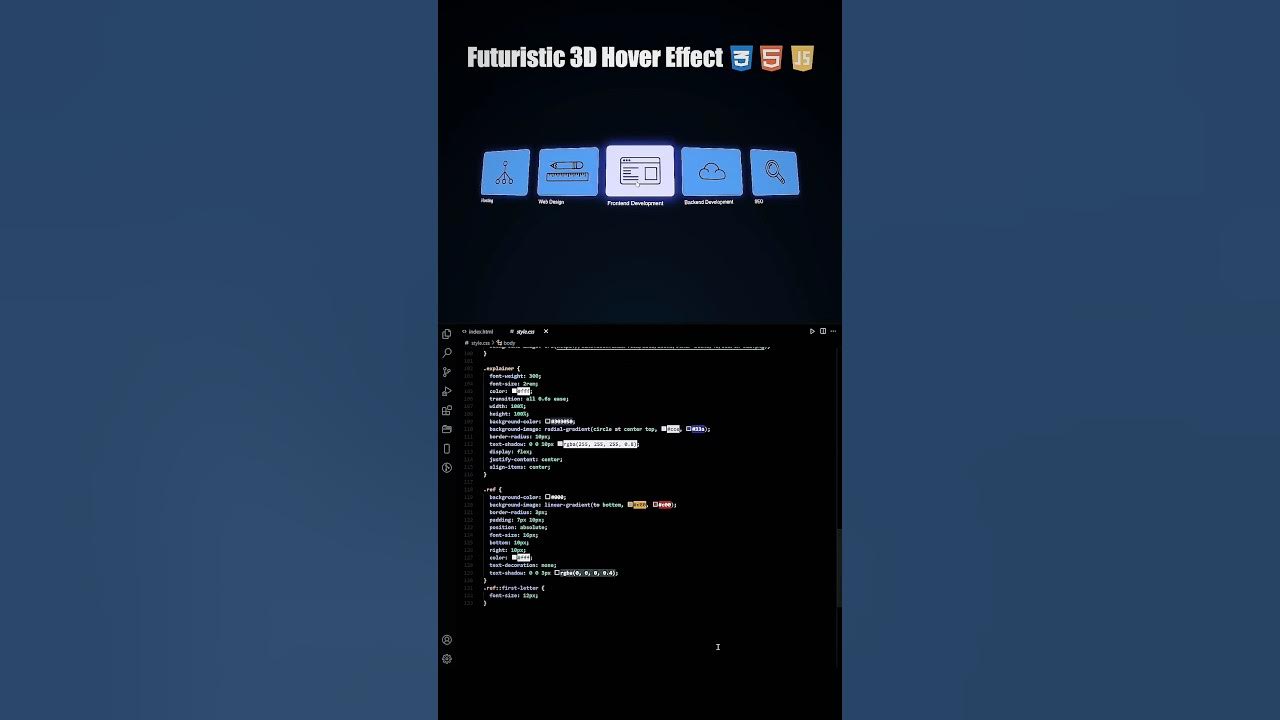 3d Futuristic Hover Effect🧑‍💻 Coding Programming Csstricks Htmlcssjs 2024 Js Threejs