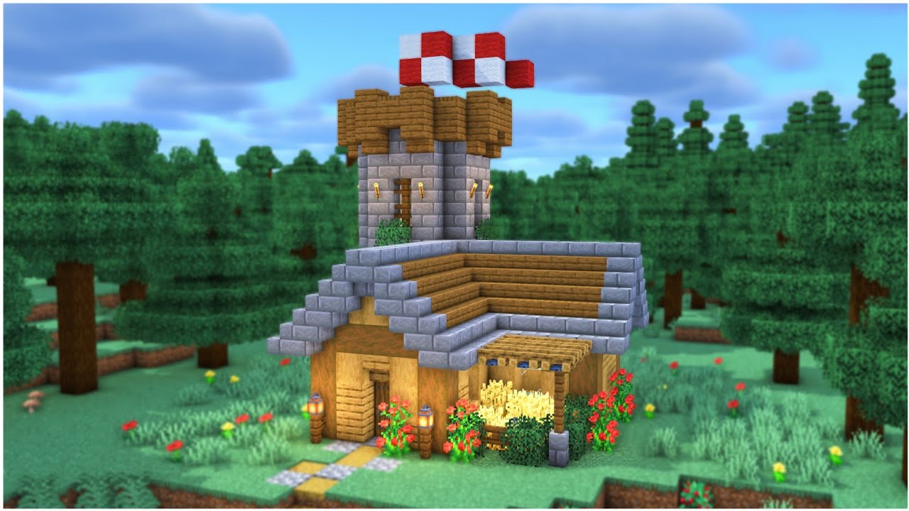The EASIEST Starter Castle for Survival Minecraft [Tutorial] - YouTube