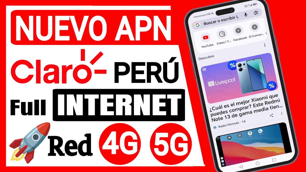 Configura tu APN INTERNET 4G 5G de CLARO PERÚ 2026 📶 - YouTube
