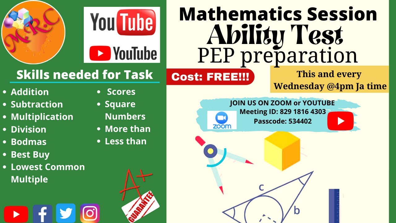 PEP Mathematics - Ability Test - YouTube