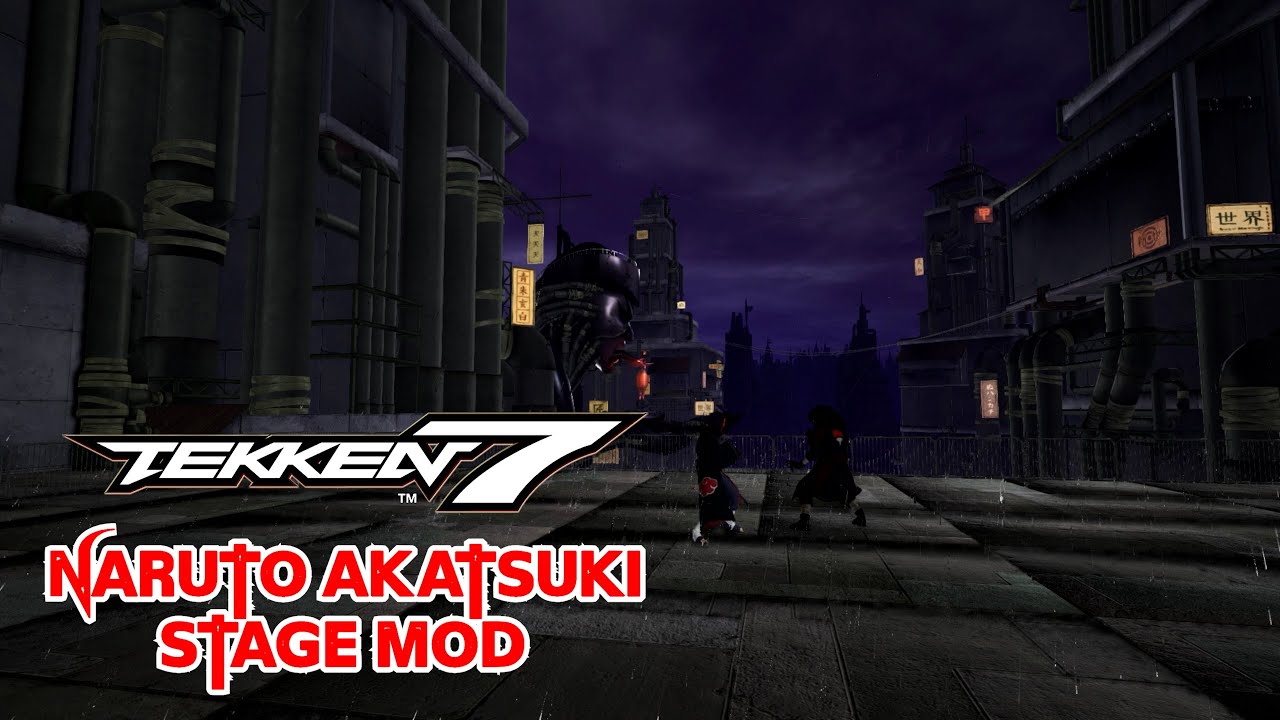Tekken 7 - Naruto Akatsuki Stage Mod (Amegakure V2) - YouTube