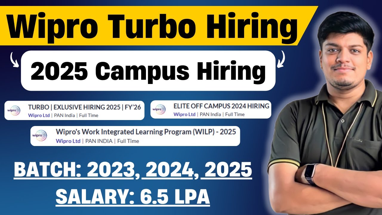 🔥Wipro Turbo 2025 Superset Hiring | Salary: 6.5 LPA | Wipro Elite, Wilp ...