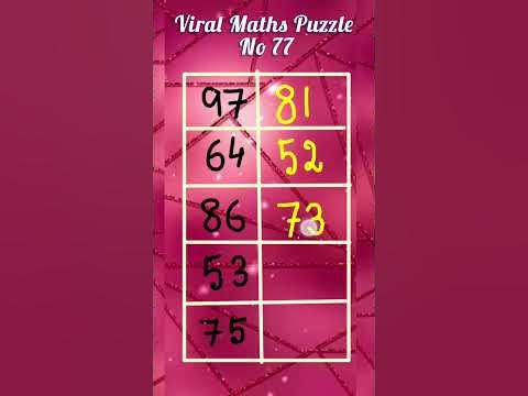 Viral Maths Puzzle No 77 #driveyourlogic #logicalmathspuzzle - YouTube