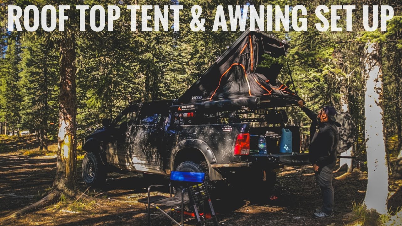 OVERLAND SET UP RTT & AWNING CAMPSITE | REMOTE LOCATION PARTY & BONFIRE ...