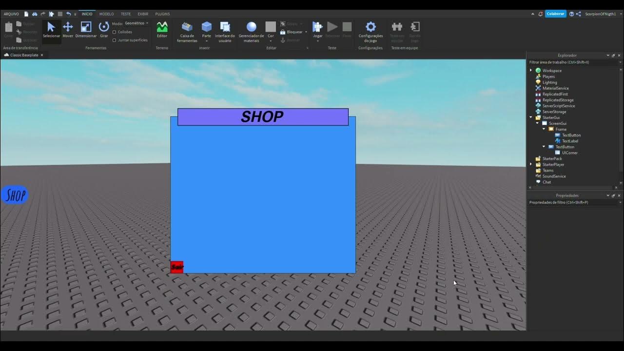 Roblox Studio - Como fazer um TEXTBUTTON abrir um FRAME? - YouTube