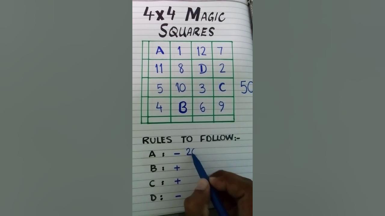 Magic Square 4x4 tutorial - YouTube