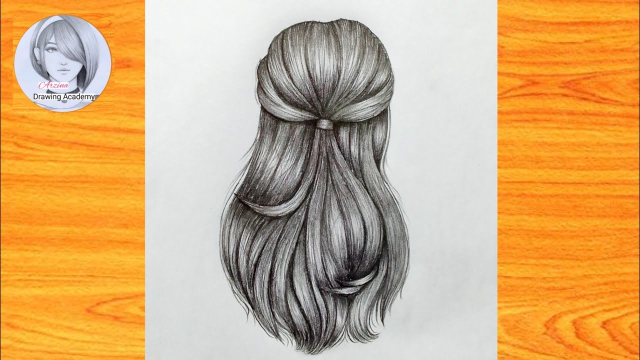 How to draw Beautiful Hairstyle || pencil sketch for beginners ...