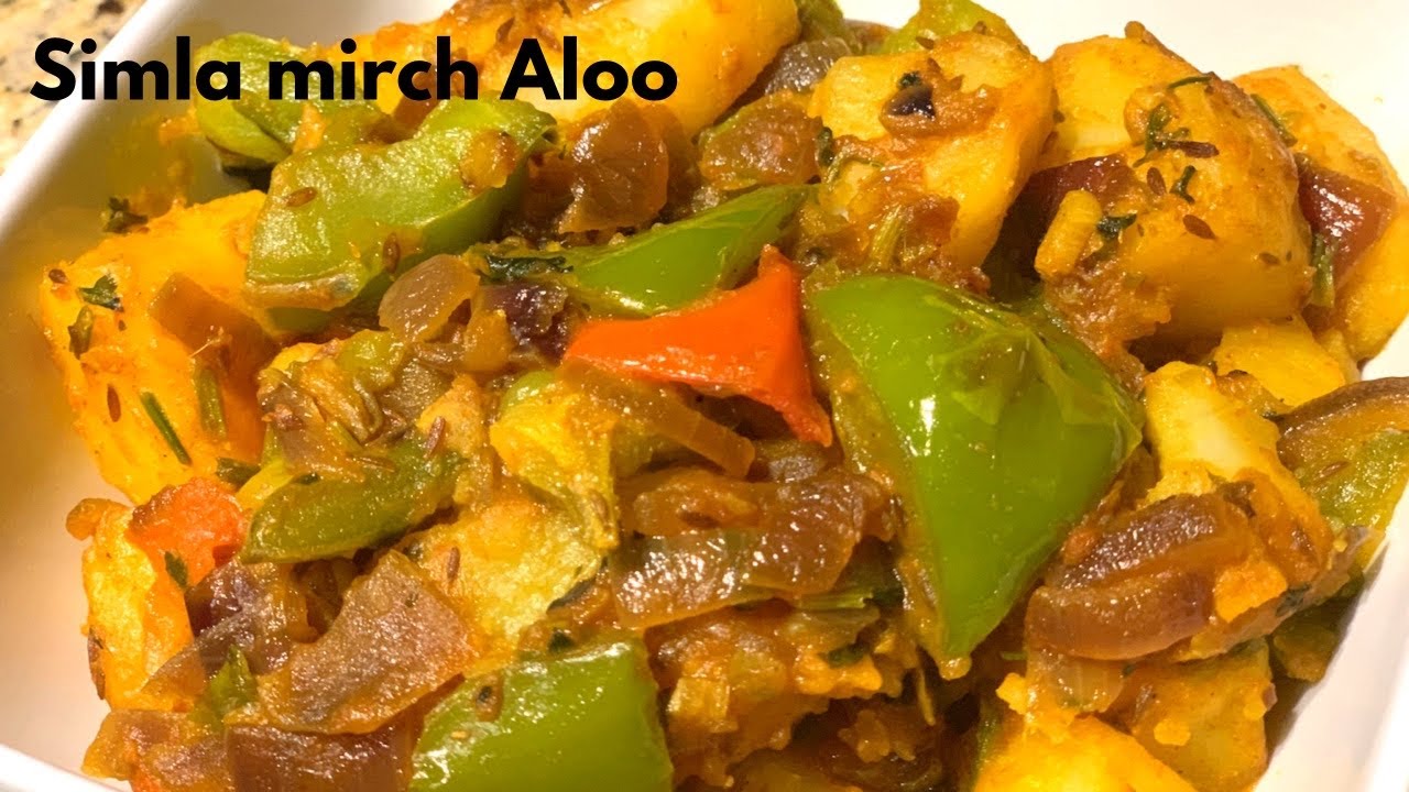 Simla Mirch Aloo | Dry Capsicum Potato | Restaurant Style Aloo Simla ...
