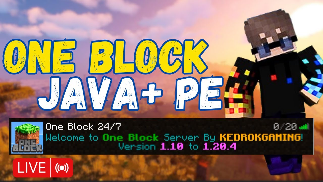 Minecraft One Block Java + Pe server Live S4 #shortsfeed - YouTube