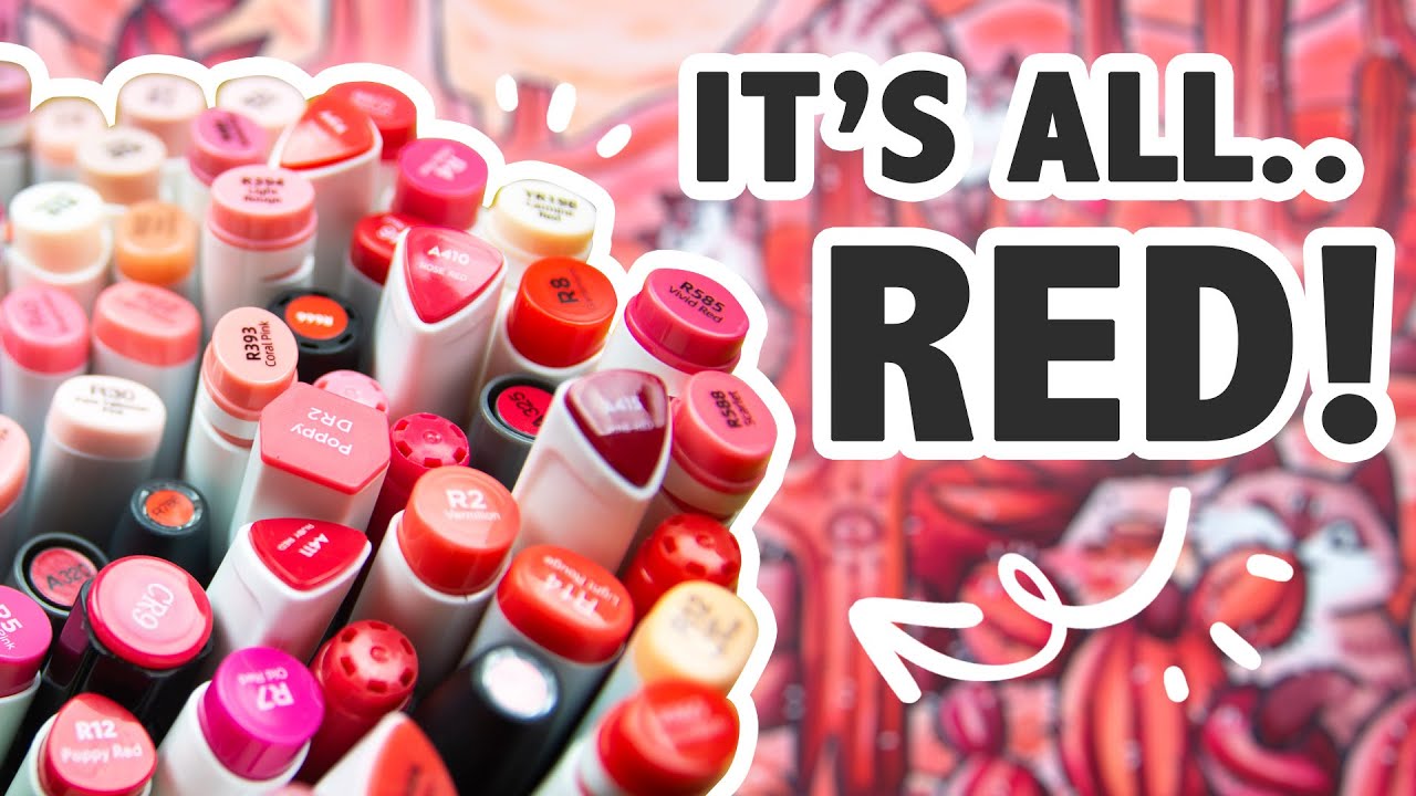 My MOST Dreaded Color.. It's RED! - Monochromatic Marker Art Challenge ...