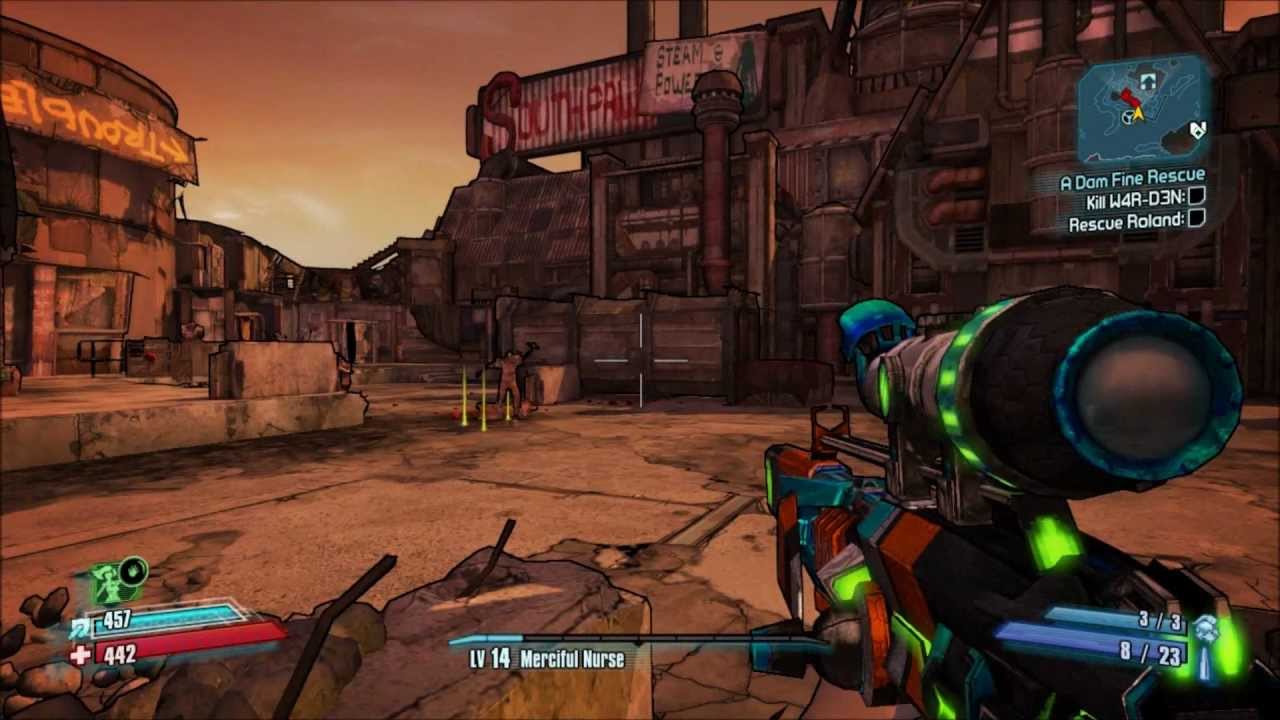 borderlands 2 No scope head shot. - YouTube