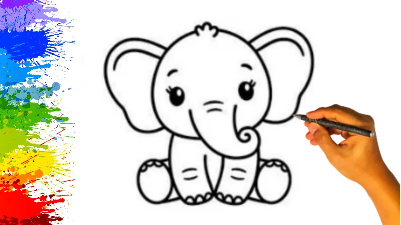 How to Draw Elephant | Cute Elephant Drawing for Kids | Smart Kids ...