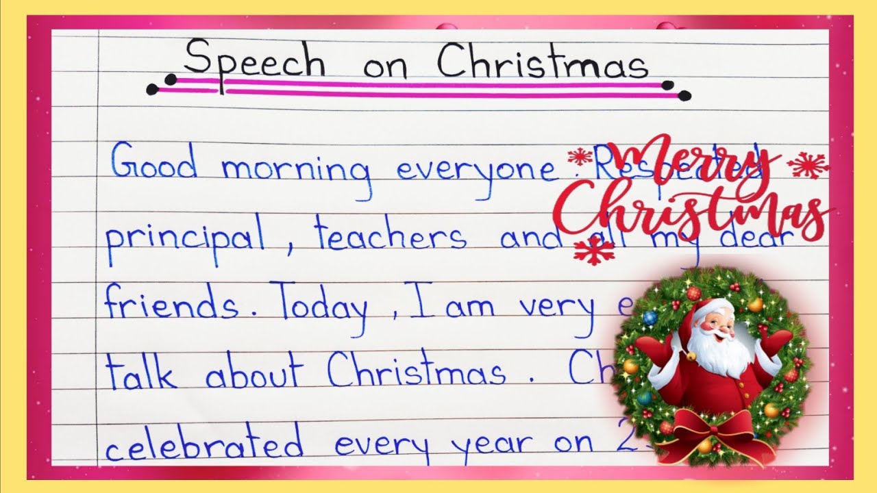 Christmas Day Speech in English || Speech On Christmas in English ...
