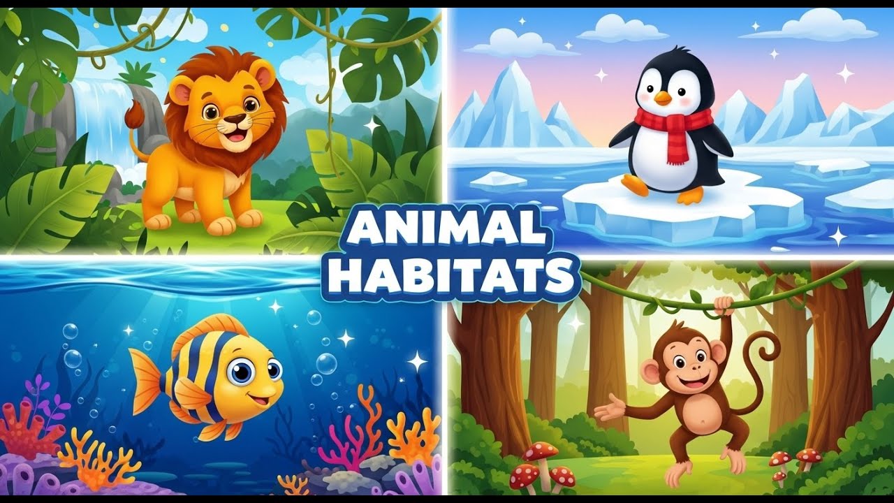 Animal Habitats for Kids | Where Animals Live & Explore | Happy Tales ...