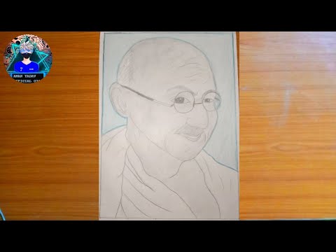 Gandhi ji ki Drawing | Gandhi ji ka drawing kaisa bnaye | Very easy ...