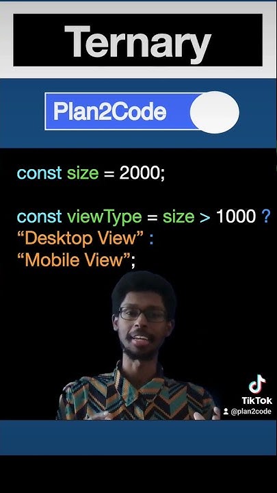 Breaking down ternary operators. (Part 1) #JavaScript #Code #Coding #Plan2Code - YouTube