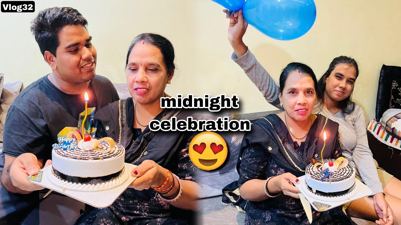 Vlog 32 | mummy ji Ka midnight Birthday Celebration 🎉 huwa ️🧿🎂🕯️| The ...
