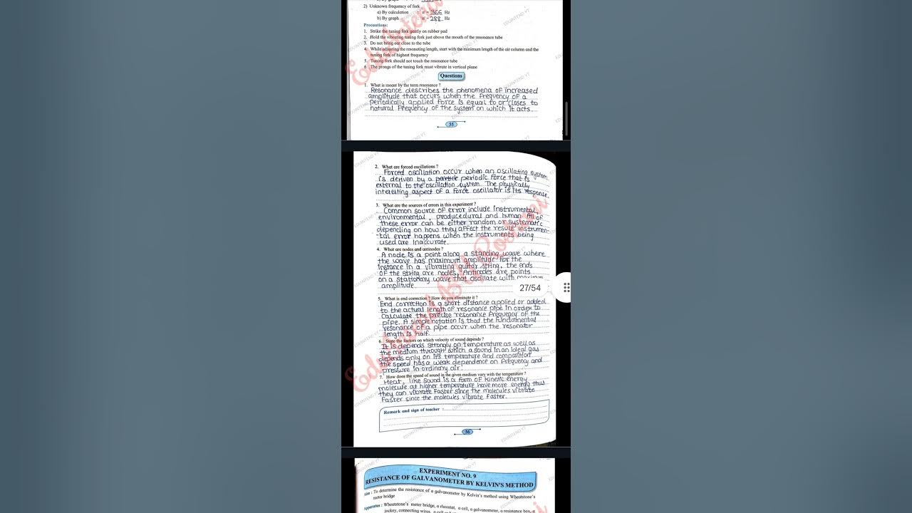 HSC Physics All Practicals answers| Journal| 12th| One shot| #hsc #boardexam #practical #physics ...