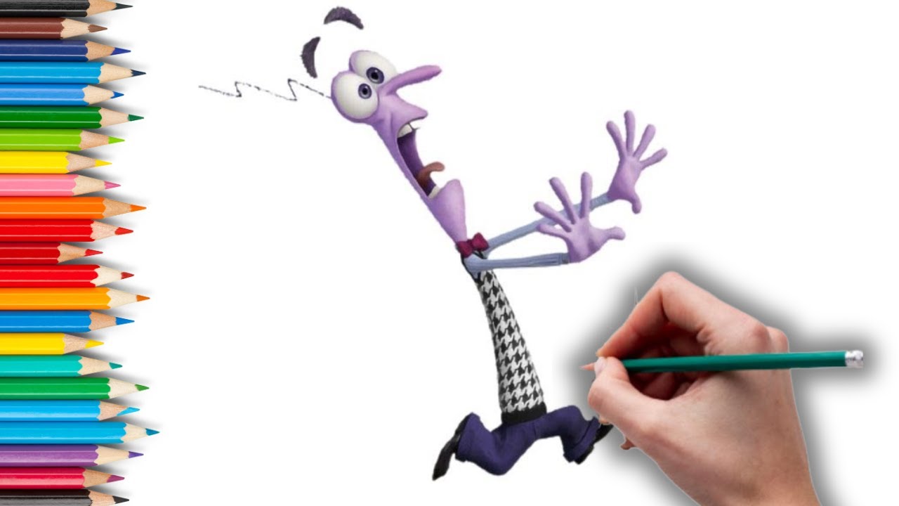 Inside Out || How to draw Fear || Drawings step by step - YouTube