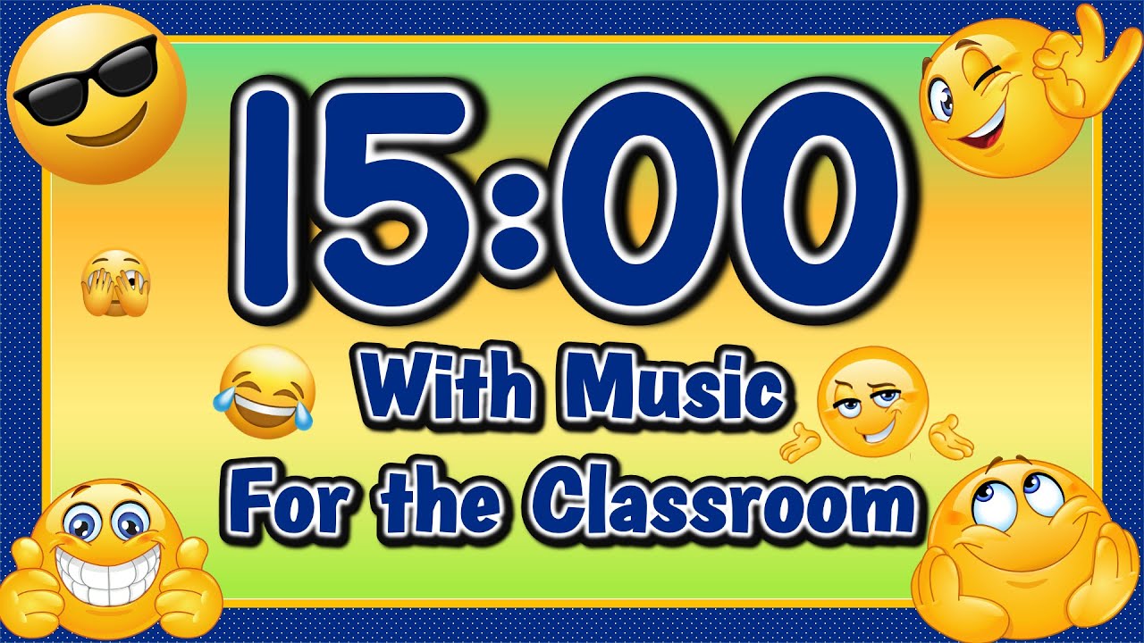 15 Minute Emoji Timer with Music for Countdown, Transitions, Exercise ...