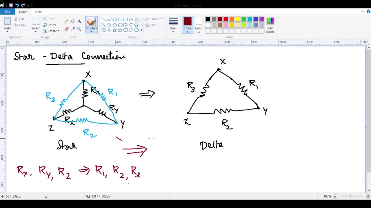 Star to Delta conversion - YouTube