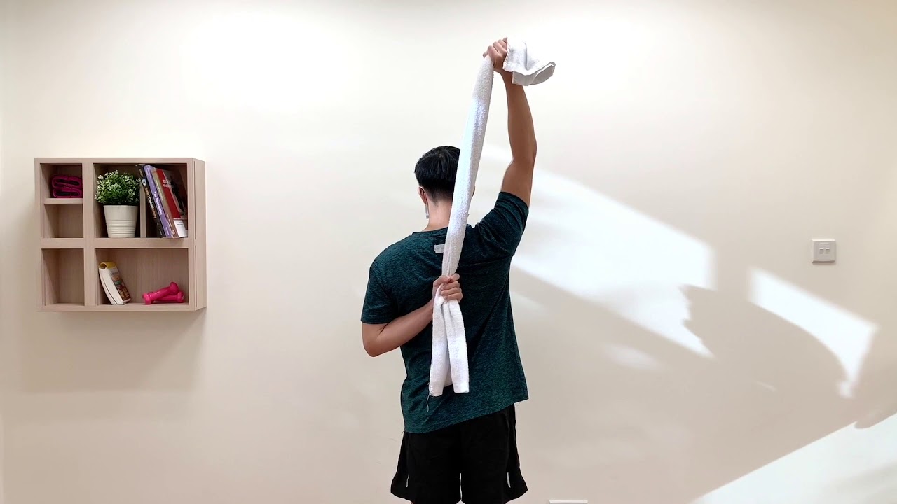Hand-Behind-Back Stretch with Towel - YouTube