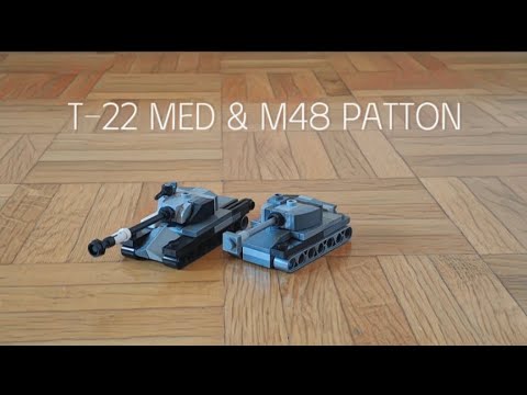 Mini lego T-22 med & M48 patton tanks instruction / tutorial - YouTube