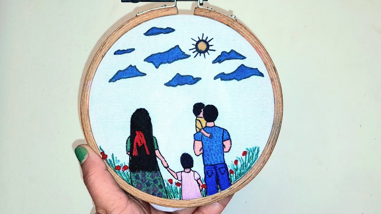 🧿 Beautiful Family Hoop Art/ Hand Embroidery - YouTube