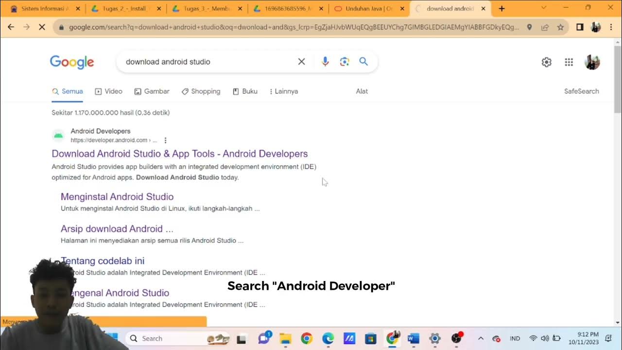 #1 Install JDK dan Android Studio Giraffe (Windows 10) | Setup ...