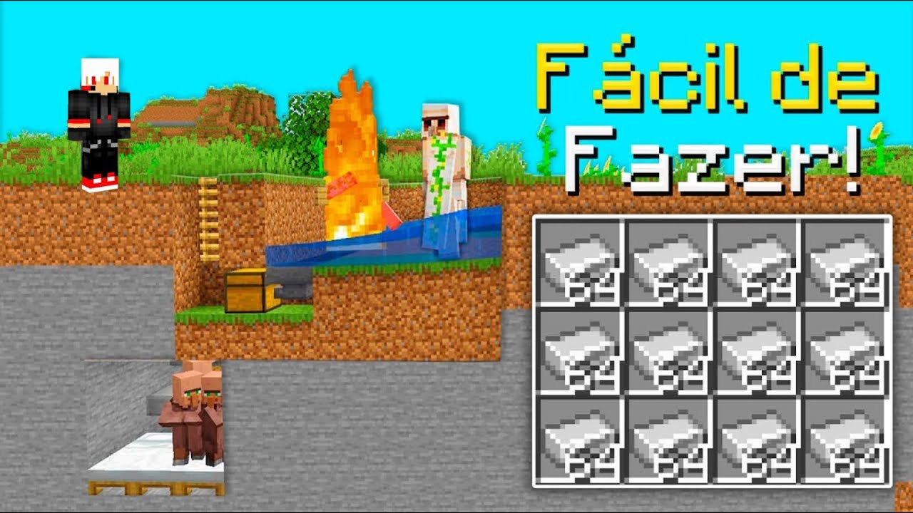 A Melhor Farm De Ferro Do Minecraft Bedrock 1 21 Youtube