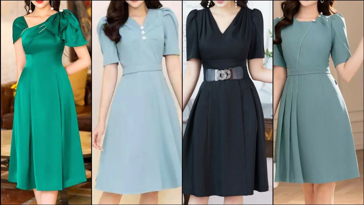 Different Types Of A Line Midi Dress For Girls | New Dress Design 2023 ...