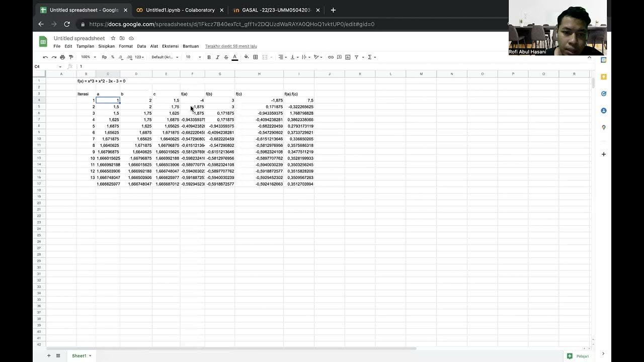 Metode Numerik Bisection Method Python Youtube