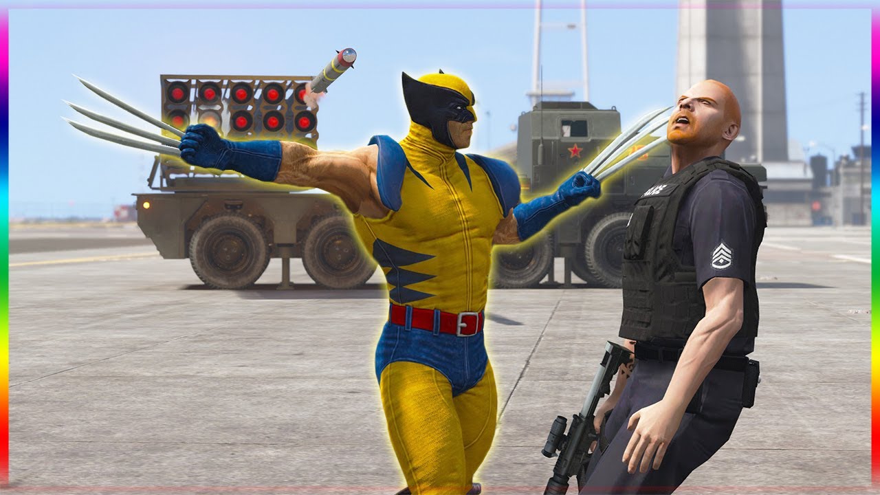 WOLVERINE SLASHES COPS AND MAFIA WITH HIS CLAWS (GTA 5 SUPERHERO ...