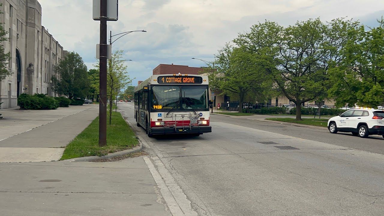 CTA Bus Route 4 Cottage Grove CTA New Flyer D40LF 2007 #1268 - YouTube