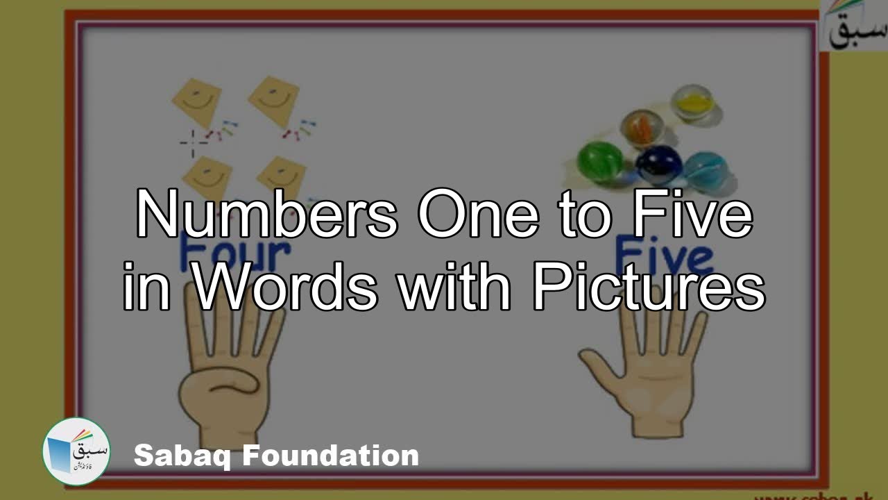 Numbers One to Five in Words with Pictures, English Lecture | Sabaq.pk ...