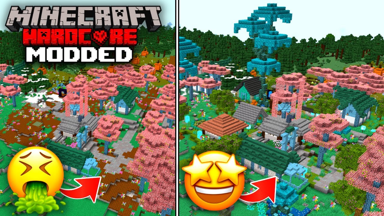 I TRANSFORMED a VILLAGE In Modded Minecraft Hardcore 1.19 - YouTube