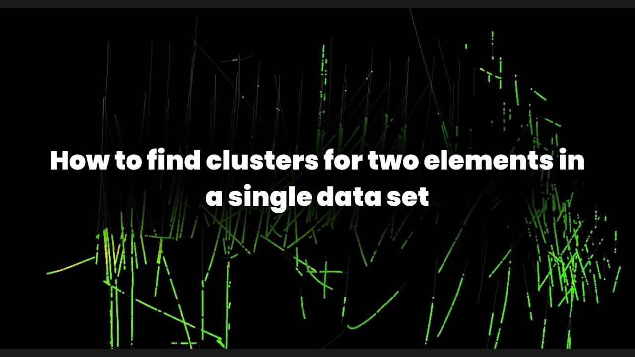 How To Find Clusters For Two Elements In A Single Data Set Youtube