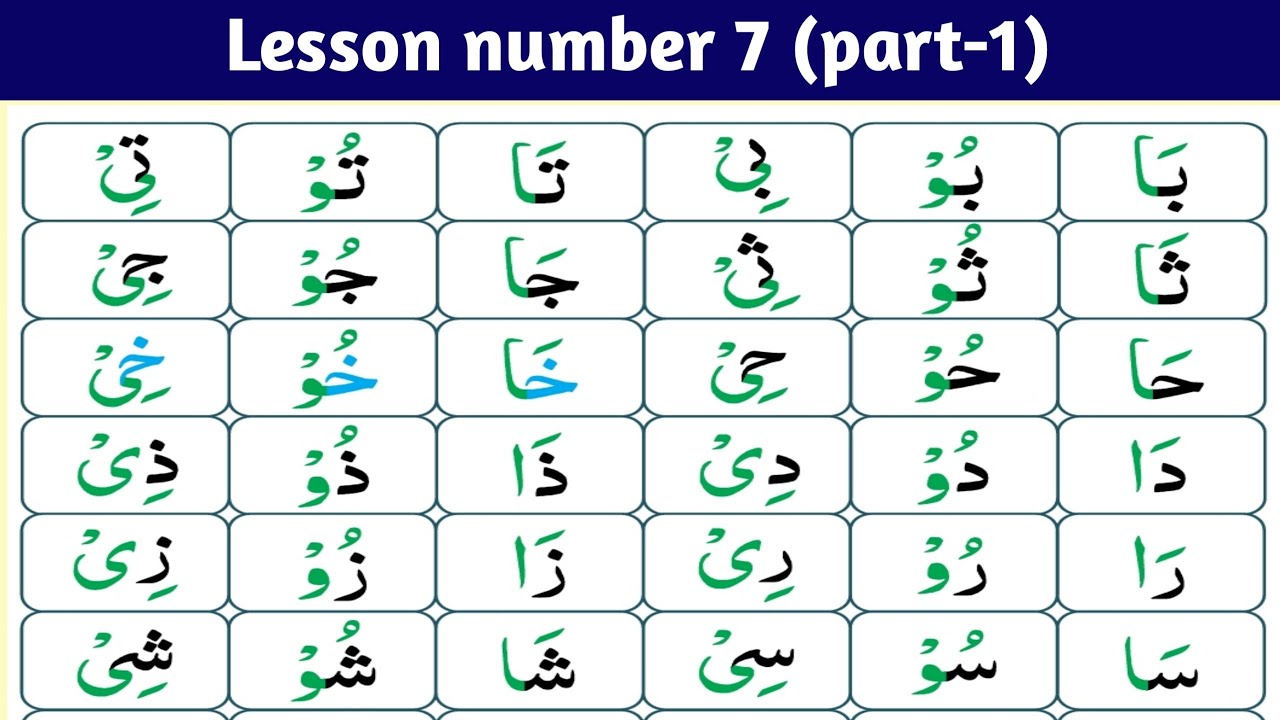 Madani qaida lesson number 7 part 1 | arabic alphabet | noorani qaida ...