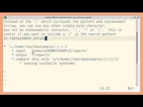 Vim regexp: Alternate delimiters - YouTube