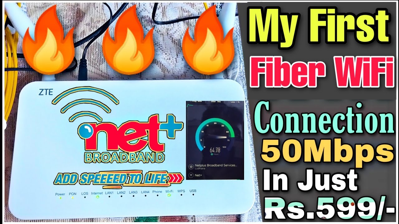 My First Fiber Wifi Broadband😍 50 Mbps With Unlimited Data In Just Rs ...