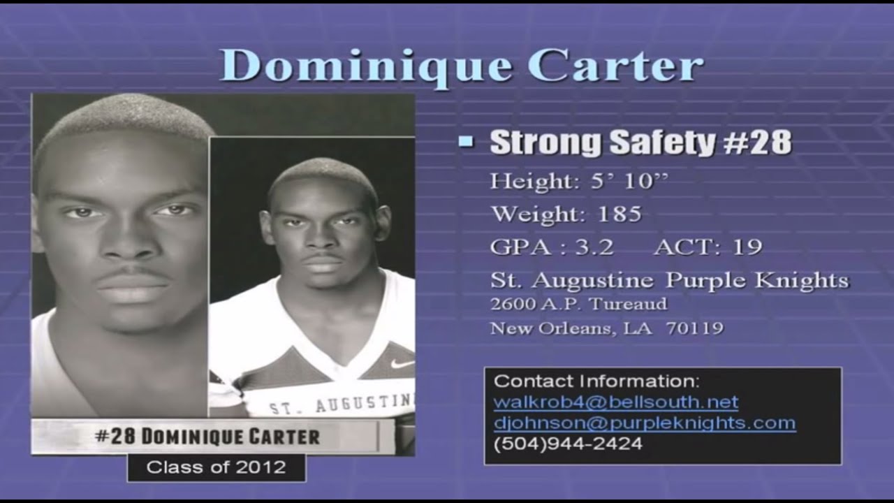 Dominique Carter #28 : Senior Football Highlights 2011 - YouTube