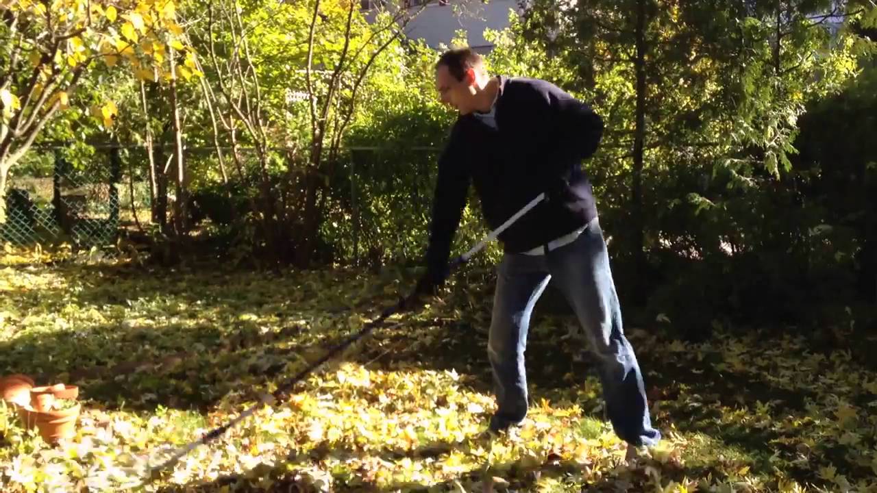 Raking With an Extra Long Rake for Tall People - YouTube