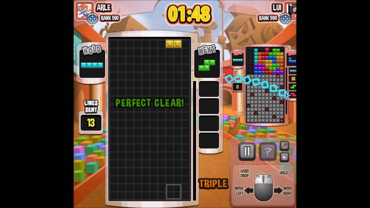 Tetris Battle Drop on Facebook - Perfect Clear and 1:46 Win! - YouTube