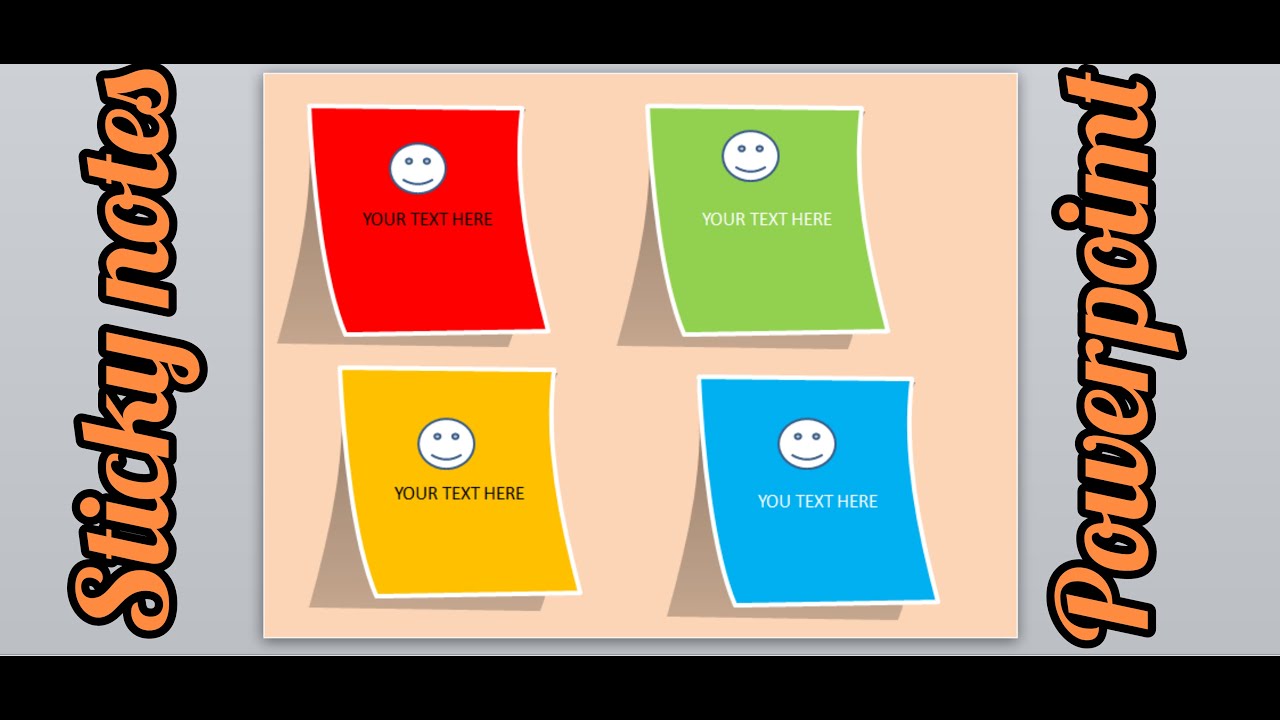 MultiColour Sticky Notes slides in PowerPoint - YouTube