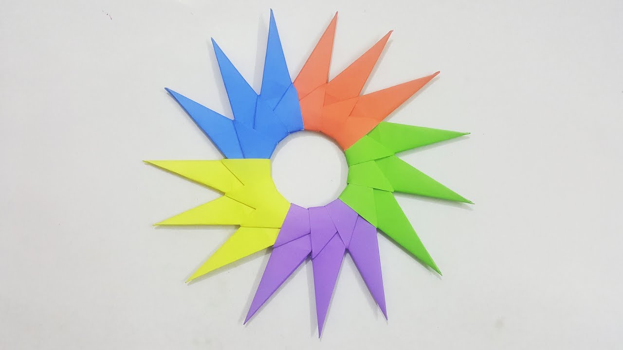 Easy way to Make a paper sun | step by step | kids special origami ...