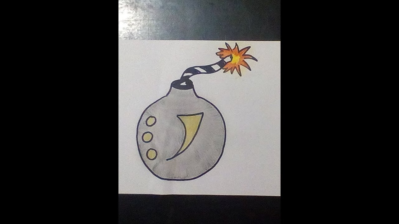 Как нарисовать бомбу - Como dibujar una bomba - How to draw a bomb ...