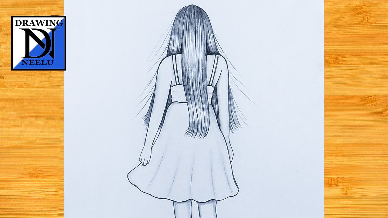 How to draw Backside Beautiful Girl | Pencil sketch for beginner | Easy ...