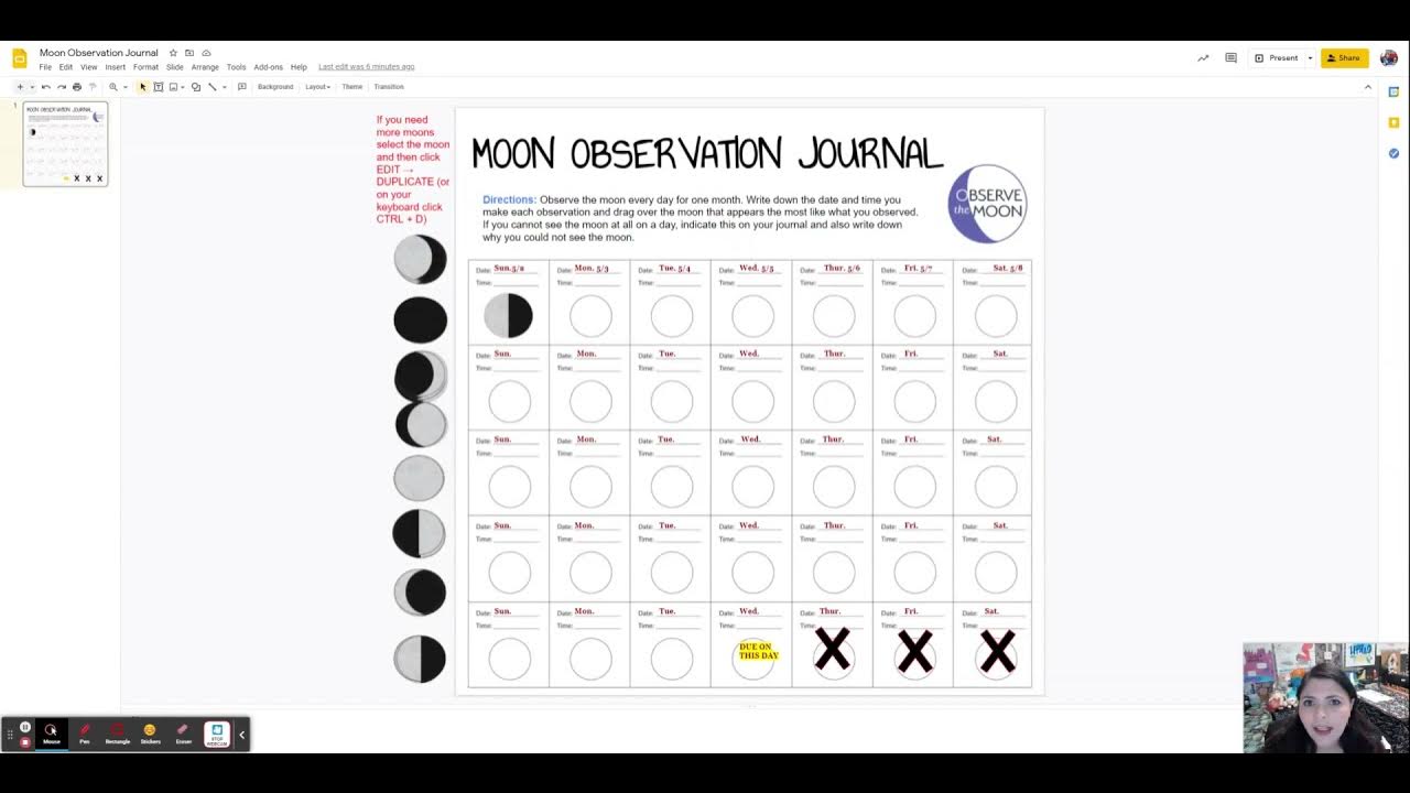 Moon Observation Journal How to - YouTube